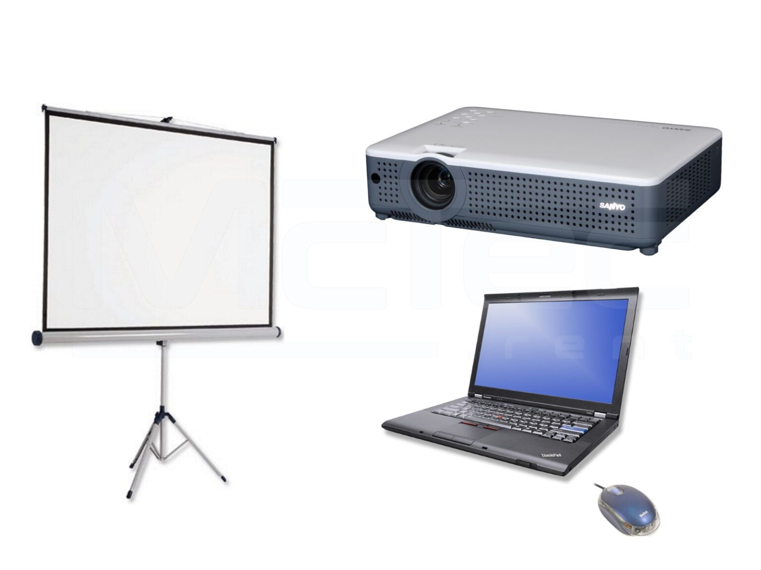 Laptop PC IBM Lenovo Videobeamer Beamer Stativleinwand Leinwand - McTec